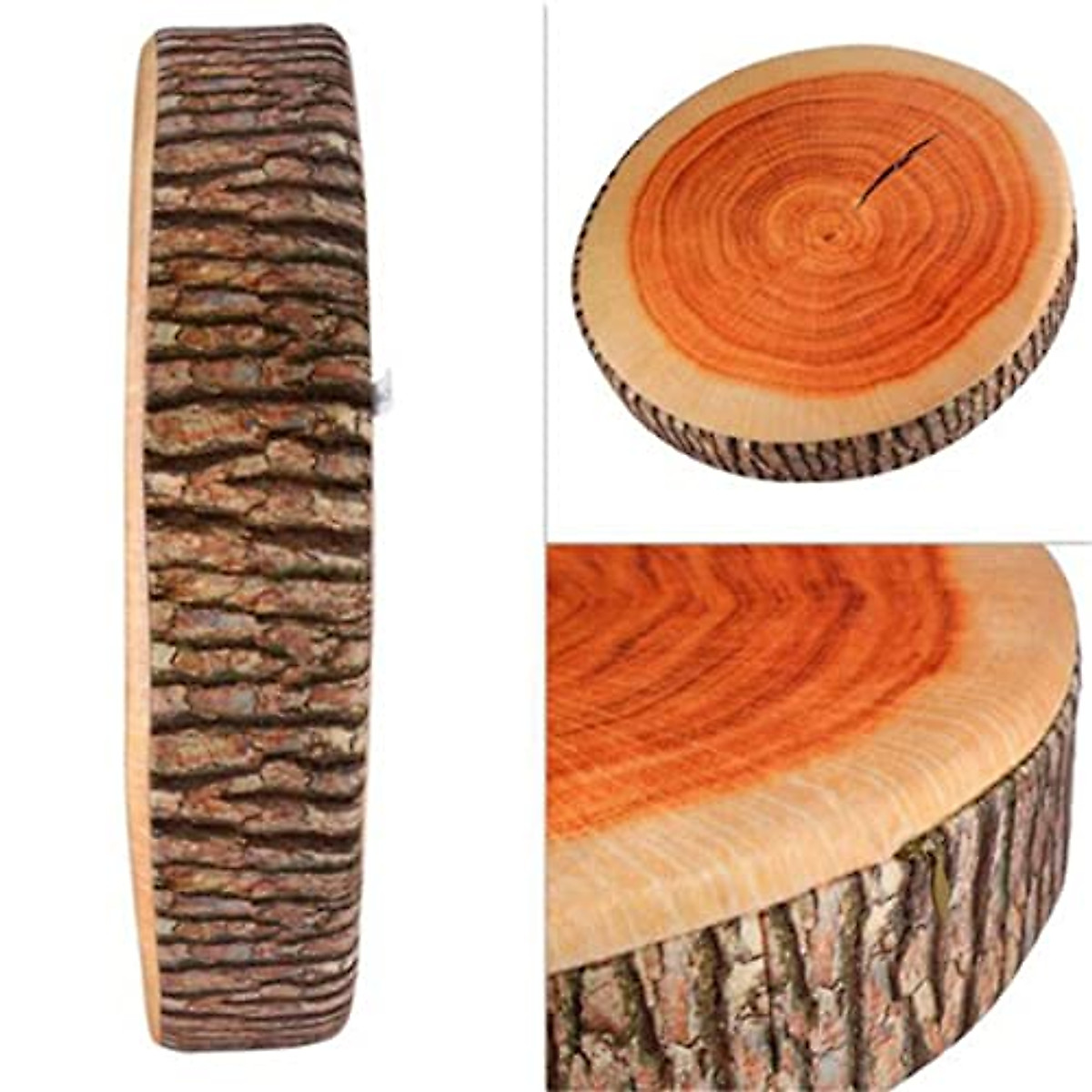 ZHANGXD 2PCS Creative Natural Wood Design Round Long Throw Pillow, Cushion for Home, Couch, Sofa, Bedroom, Living Room Decor, Stump (#1)