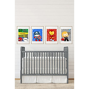 Little Boys Are Just Superheros In Disguise - Room Wall Art Prints Decor (Set of Four) Decoration Wall Hanging Picture Sign