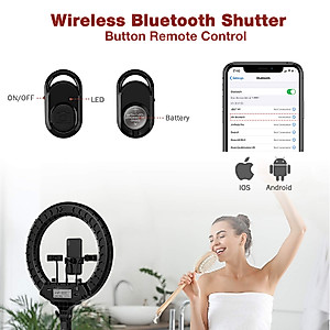 Ring Light 18 Inch with Tripod Stand, 55W 5700K Dimmable Selfie LED Ring Light with 73" Tripod Stand and 3 Phone Holder, Circle Light for Make Up, YouTube, Video Shooting, Live Stream, Vlog, CRI > 95