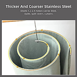 WAIKAS Spiral Sheet Hanger, 304 Stainless Steel, Space Saving Hangers for Sheets Bedspreads Coverlets Mattresses Tablecloths Sofa Covers Blankets Shawls Scarfs Capes (1-Pack)