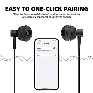 SoundMAGIC S20BT Neckband Bluetooth Headphones Wireless Earphones HiFi Stereo in Ear Headset with Microphone Lightweight Sports Earbuds Long Playtime Stable Connection Black