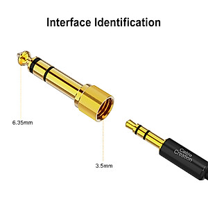CableCreation 1/4'' to 1/8'' Headphone Audio Adapter, 6.35mm to 3.5mm Male to Female TRS Stereo Jack, Gold Plated Audio Jack Convertor for Cellphone,Speaker,Mic,iPod,Receiver,Guitar, Digital Piano