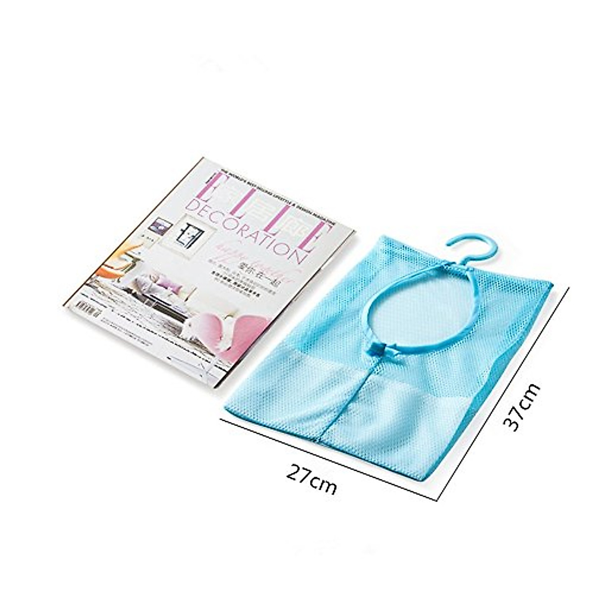 yueton 3pcs Colorful Hanging Mesh Bag, Bathroom Shower Storage Organizer Set Hamper Bag Closet Rack Clothes Clip Collection Bag