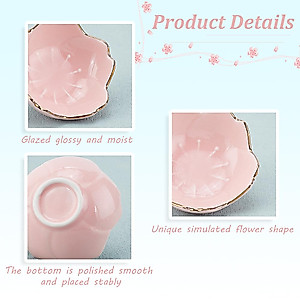 PH PandaHall 2PCS Flower Ceramic Ink Plate, Paint Pallets Multifunctional Bowl Porcelain Ink Dish Chinese Brush Rests Brush Stands for Calligraphy Sumi-E Painting Japanese Prints, White Pink
