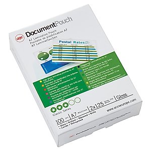 GBC Document Laminating Pouches A7 2X125 Micron Gloss (100 Pack)