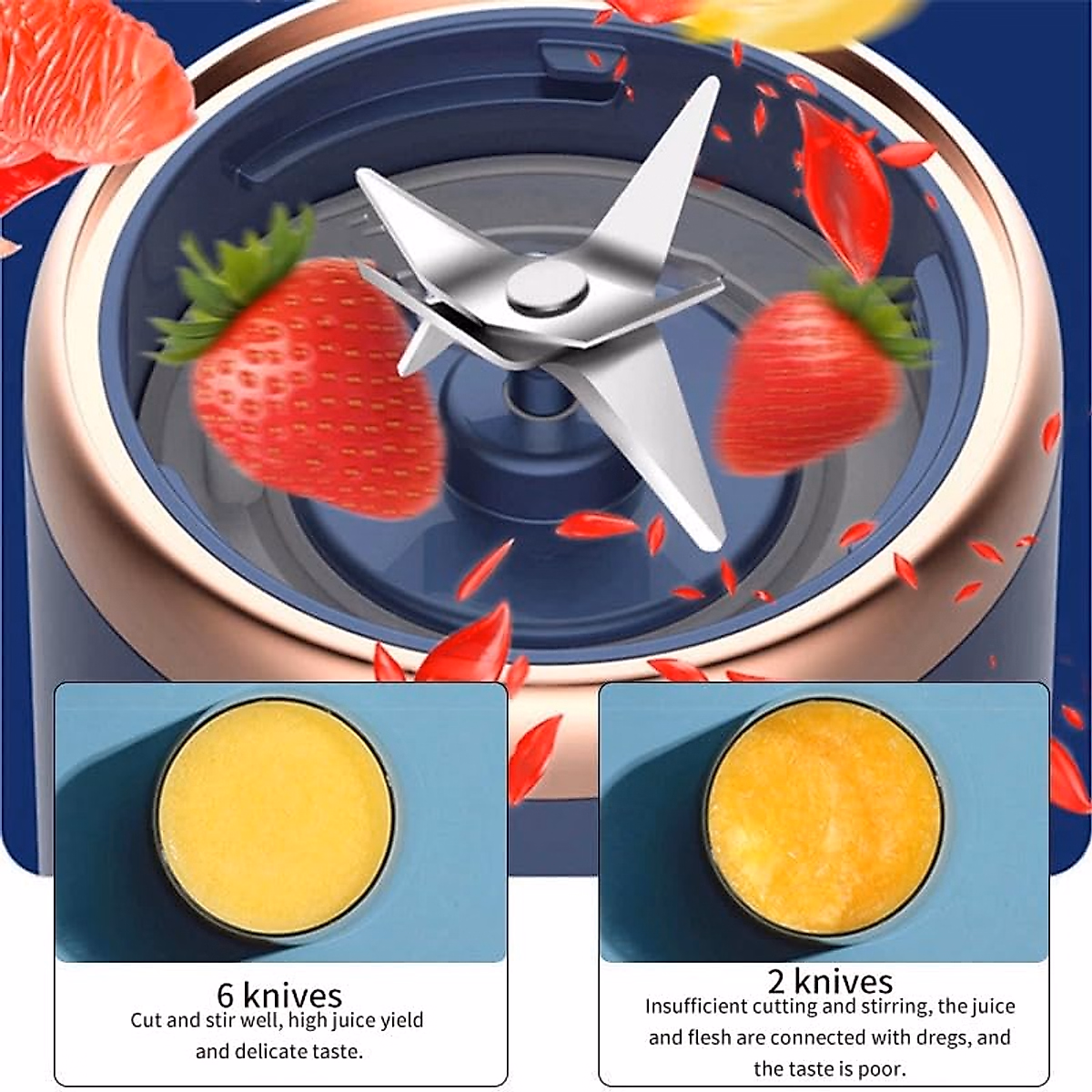 Generic Small Rechargeable Portable Food Blender, Red and White, 400 mL