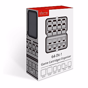 sisma 64 Games Case for Nintendo 3DS DS Game Cards (Black) + Nintendo Gameboy Games Organizer (Grey)