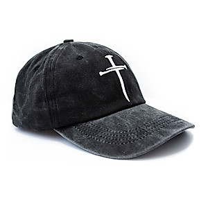 Christian Hats for Men Women Religious Cross Baseball Cap Jesus Adjustable Hat Pastor Gift for Men Gray