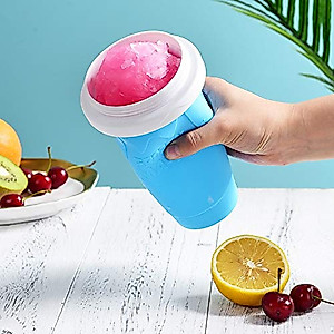 Tikapo® Slushy Maker Cup Tik Tok Stuff Slushie Maker Cup Slushie Ice Cream Maker Machine Frozen Magic Double Layers Slushie Squeeze Cup - Blue