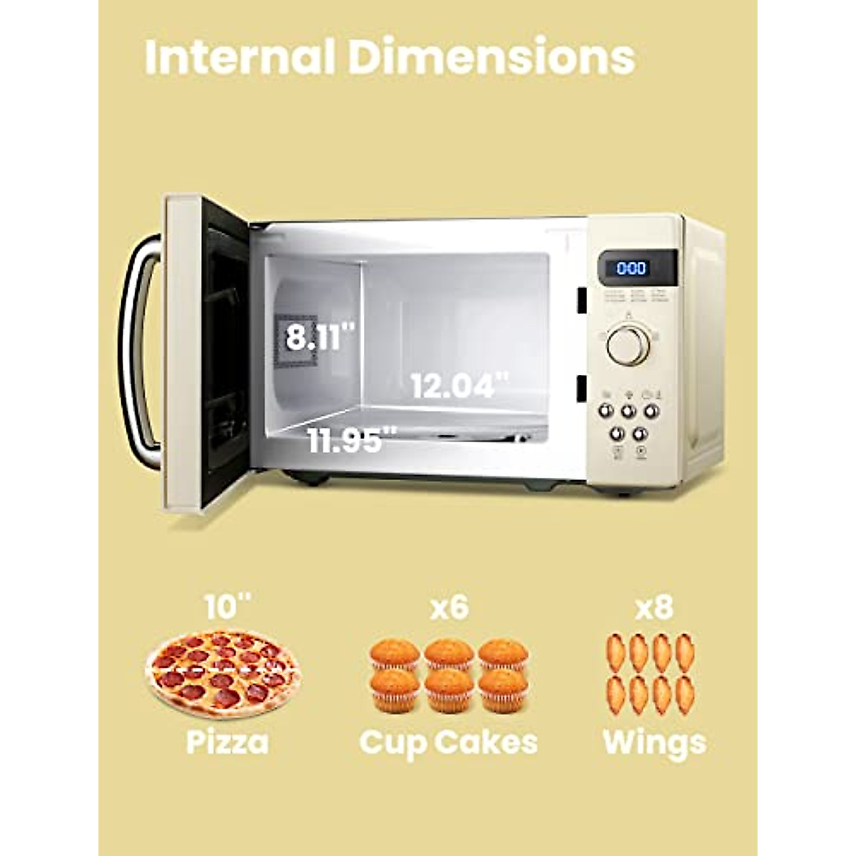 COMFEE' Retro Small Microwave Oven With Compact Size, 9 Preset Menus, Position-Memory Turntable, Mute Function, Countertop Microwave Perfect For Small Spaces, 0.7 Cu Ft/700W, Cream, AM720C2RA-A