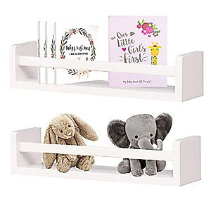U/C Nursery Floating Shelf,Wall Mounted Nursery Book Shelves,Set of 2 Rustic U Shaped Book Shelf Organizer for Farmhouse Decor,Corner Display Hanging Spice Rack for Bathroom Kitchen.