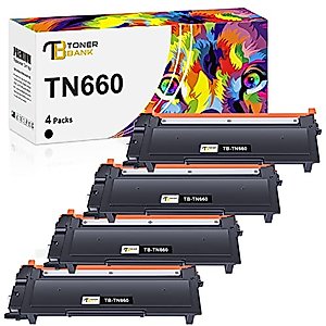 Toner Bank Compatible Toner Cartridge Replacement for Brother TN660 TN630 TN 660 630 TN-660 TN-630 HL-L2380DW MFC-L2700DW HL-L2300D HL-L2320D HL-L2340DW L2540DW Printer High Yield Ink (Black, 4-Pack)