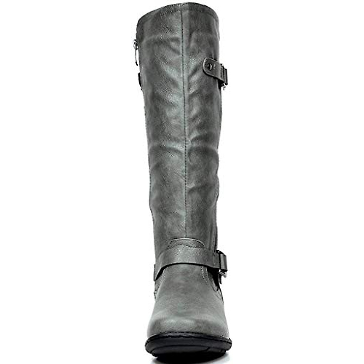 DREAM PAIRS Women's Faux Fur-Lined Knee High Winter Boots Fall Tall Boots,Size 10,Grey,TRACE