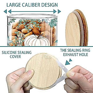 PINATA Blue Pumpkins Fall Decorations for Home, Canister Sets Kitchen Counter Countertop, Blue Farmhouse Decor, Organization and Storage 3.3''X3.3''X5.1'' Decor Container (3 Pack) 3.35 Diameter