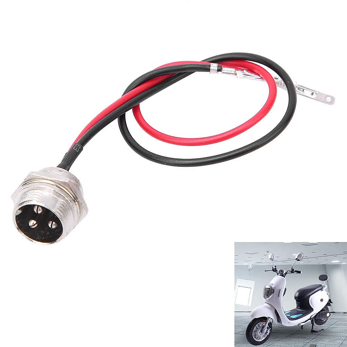 Keenso Electric Scooter Charging Port, 6 Pcs Electric Car Scooter Charging Port Connector 3 Pin Aviation Head Charging Hole