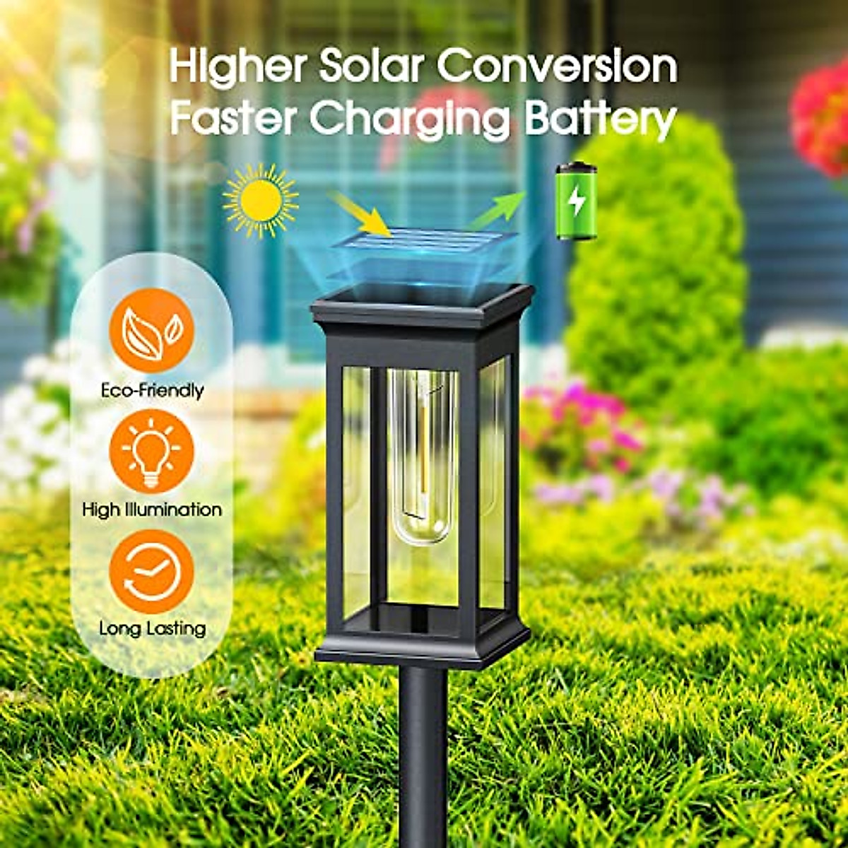 KOOPER Solar Pathway Lights Outdoor, 8 Pack Upgraded Solar Outdoor Lights, Bright Solar Garden Lights Outdoor Waterproof, Auto On/Off Outdoor Solar Lights for Yard Landscape Path Lawn Patio Walkway