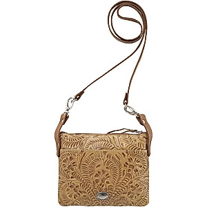 American West Women's Trail Rider Crossbody Bag Tan One Size