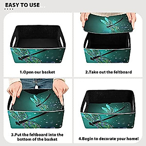 Dragonfly Storage Basket Felt Storage Bin Collapsible Shelves Basket Convenient Box Organizer for Clothes Towels Magazine