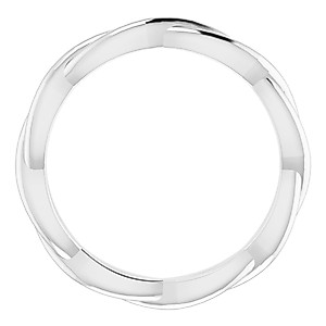 14k White Gold Woven Bridal Wedding Band Ring Fine Jewelry for Women Gifts for Her, Size 4.5
