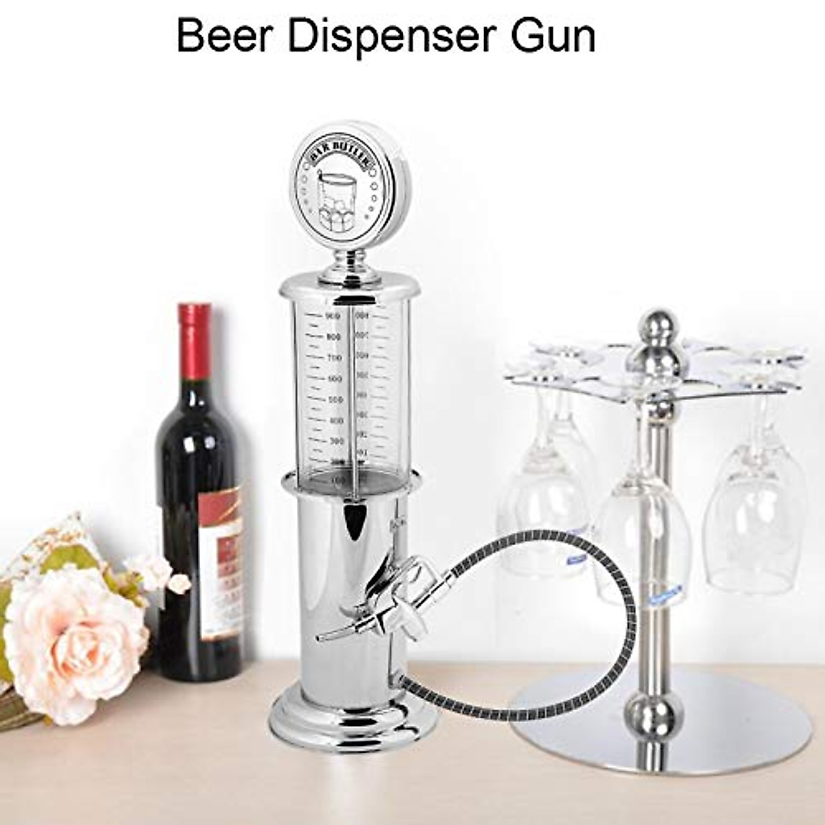 1000cc Mini Alcohol Dispenser, Single Gun Beer Dispenser Keg Party Pump for Beer Juice Picnic Pump with Black Beer Faucet Alcohol Liquid Soft Drink Dispenser Kit