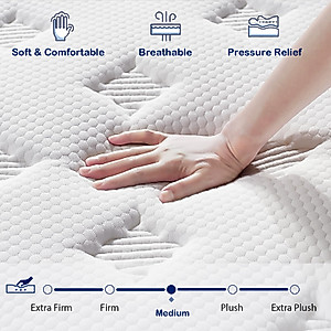 EEN EEN SLEEP Full Size Mattress - Upgrade Strengthen - 12 Inch Hybrid Full Mattress in a Box, Mattress Full Size with Memory Foam and Independent Pocket Springs, Strong Edge Support, Medium