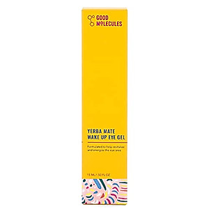 Good Molecules Yerba Mate Wake Up Eye Gel 15ml/.5oz- Yerba Mate and Caffeine to Minimize Puffiness, Tired Eyes, and Swelling - Hyaluronic Acid to Moisturize, Plump, and Smooth - Skin Care For Face
