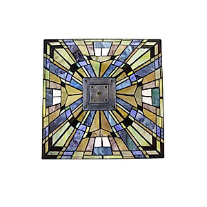 Chloe Lighting Kinsey Tiffany-Style Blackish Bronze 2-Light Mission Floor Lamp 18" Shade