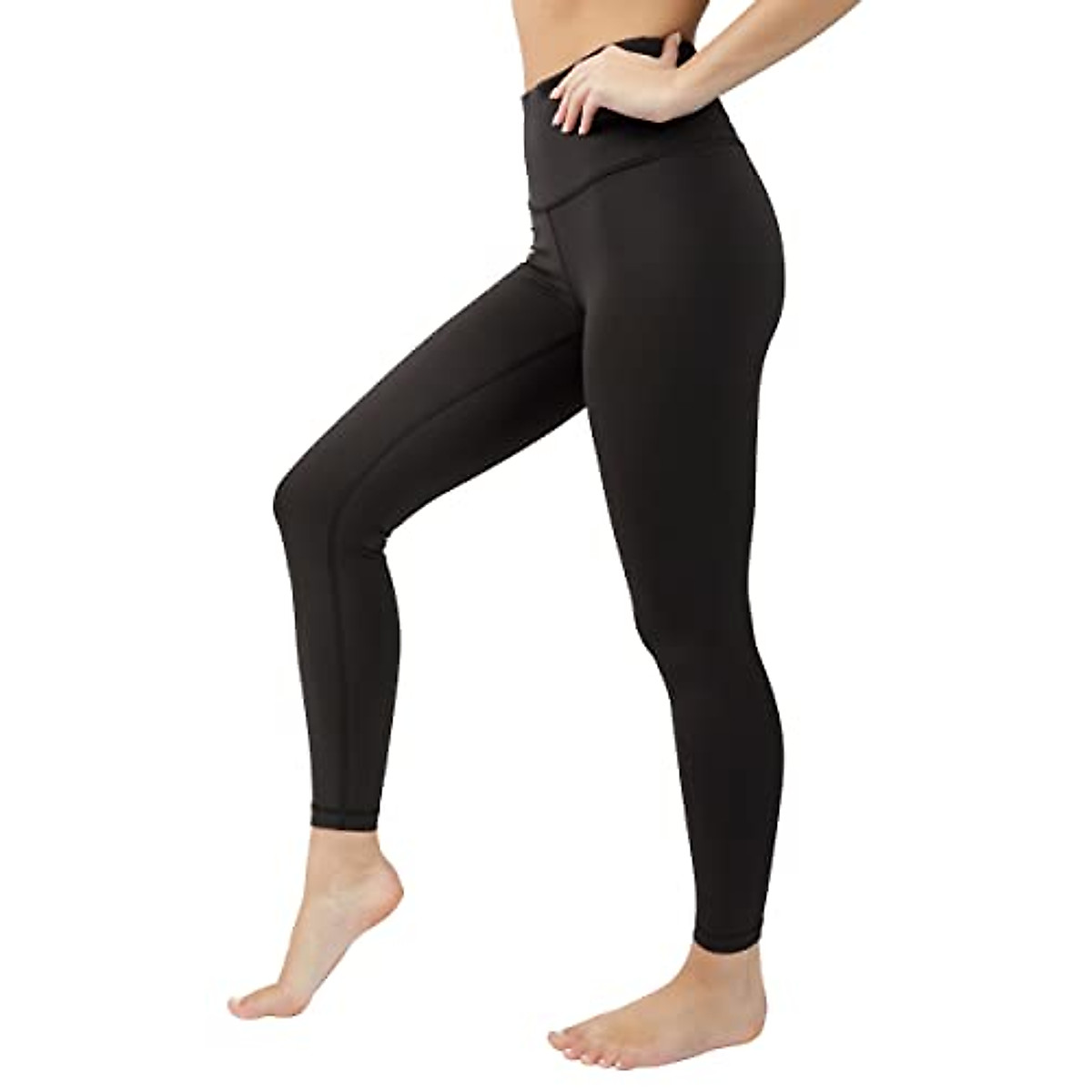 90 Degree By Reflex High Waist Squat Proof Ankle Length Interlink Leggings - Black - Medium