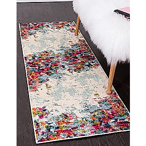 Rugs.com Theia Collection Rug – 2' 7 x 12' Runner Multi Medium Rug Perfect for Hallways, Entryways