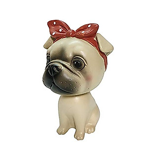 Bobbleheads Pug, Cute Car Dashboard Bobble Head Dog Decoration Funny Shaking Head Animal Puppy Decor
