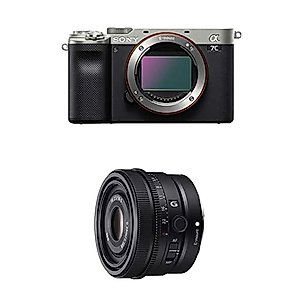 Sony Alpha 7C Full-Frame Mirrorless Camera - Silver (ILCE7C/S) with Sony FE 50mm F2.5 G Full-Frame Ultra-Compact G Lens