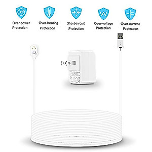 10ft Charging Cable for Arlo Pro 3 and Arlo Ultra, Indoor Outdoor Magnetic Power Cable with Charger Compatible with Arlo Ultra/Ultra 2/Arlo Pro 3/4,White Cord and Adapter, NOT for Floodlight (2 Pack)