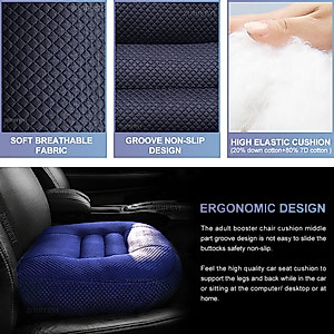 ZODIFEVI Car Booster Seat Cushion Driver Posture Cushion Heightening Height Boost Mat Portable Car Seat Pad Ideal for Office, Home (Blue)
