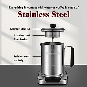 iMiGoo Intelligent Coffee Percolator 24OZ- Tea Maker - Double Layer Stainless Steel Electric Kettle 1000ML MG-W03A