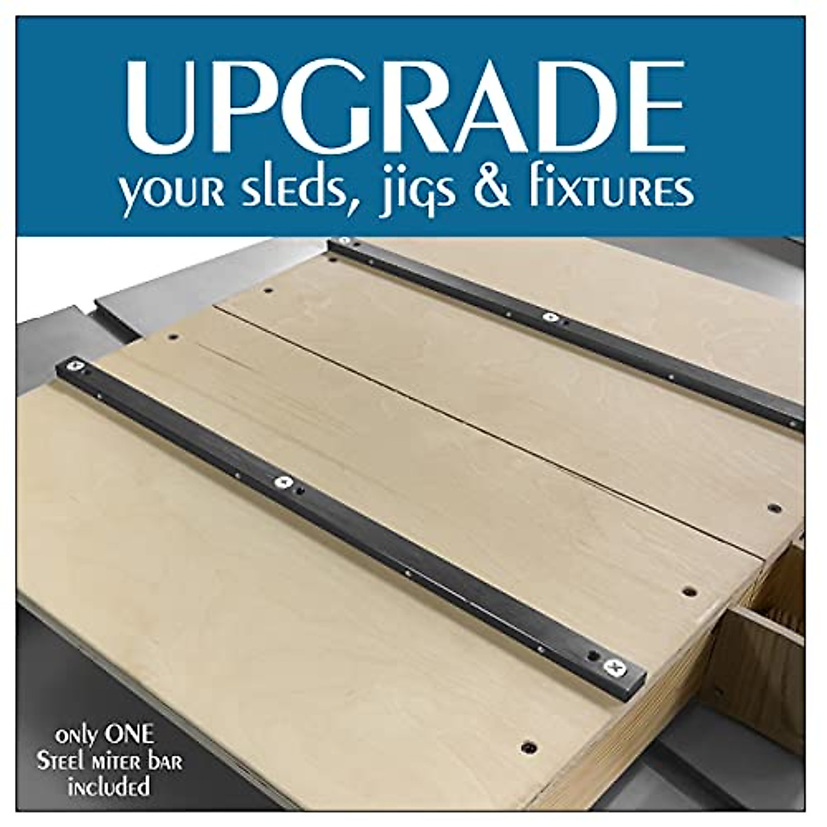 18” Precision Steel Miter Bar Rail Runner with Adjustable Spring Loaded Plungers For DIY Table Saw Crosscut Sleds, Jigs and Fixtures to Slide in 3/4 inch by 3/8 inch Miter Slots