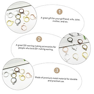 VILLCASE 200 pcs Round French Earhooks Lever Back Dangle Ear Wire Earring Making Parts French Earring Hooks Ear Decor Jump Hook Earrings Ear Open Plating Alloy Elasticity Women's Split Ring