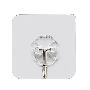 ABOOFAN 20 Pcs Nail- Hook Ceiling Hook White Round Stool House Shaped Floating Shelves Invisible Hook Clear Adhesive Hooks Metal Camera Sticker Fix It Toddler Toy Wall Hook Water Proof