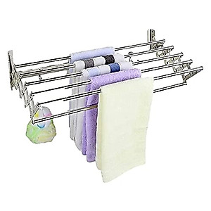 XMCX Wall Mounted Laundry Drying Rack Space-Saver Retractable Fold Away Clothes Drying Rack Clothes Hanger for Balcony Laundry Bathroom Bedroom Easy Storage (Size : 50cm/19.7in)
