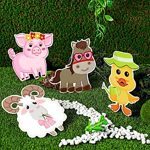 Sureio 24 Set Farm Animal Craft Kits DIY Farm Craft for Kids Farm Animal Craft Make Your Own Animal Simple Animal Crafts for Boys Girls Party Favors Decoration Rewards Home Class Game Activities