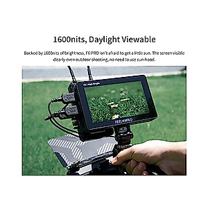 FEELWORLD F6 Pro +Battery +Charger+Carry Case 5.5 Inch 1600nits Touchscreen DSLR Camera Field Monitor with 3D LUT F970 External Kit Install for Power Wireless Transmission FHD 1920x1080 4K HDMI