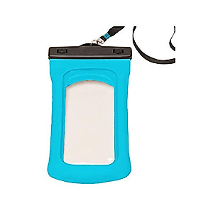 geckobrands Float Phone Dry Bag, Neon Blue - Floating Watertight Dry Bag Phone Pouch, Fits Most iPhone, Samsung Galaxy Models