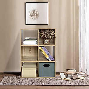 PACHIRA E-Commerce US 6 Cube Storage Organizer Unit Shelf, Closet Cabinet, Bookshelf File Organizer Rack in Living Room, Bedroom, Study,Oak