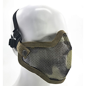 Willbebest Tactical Airsoft Paintball MICH 2000 Helmet with Side Rail & Wing-Loc Adapter, Comes with a Half Face Metal Mesh Airsoft Mask