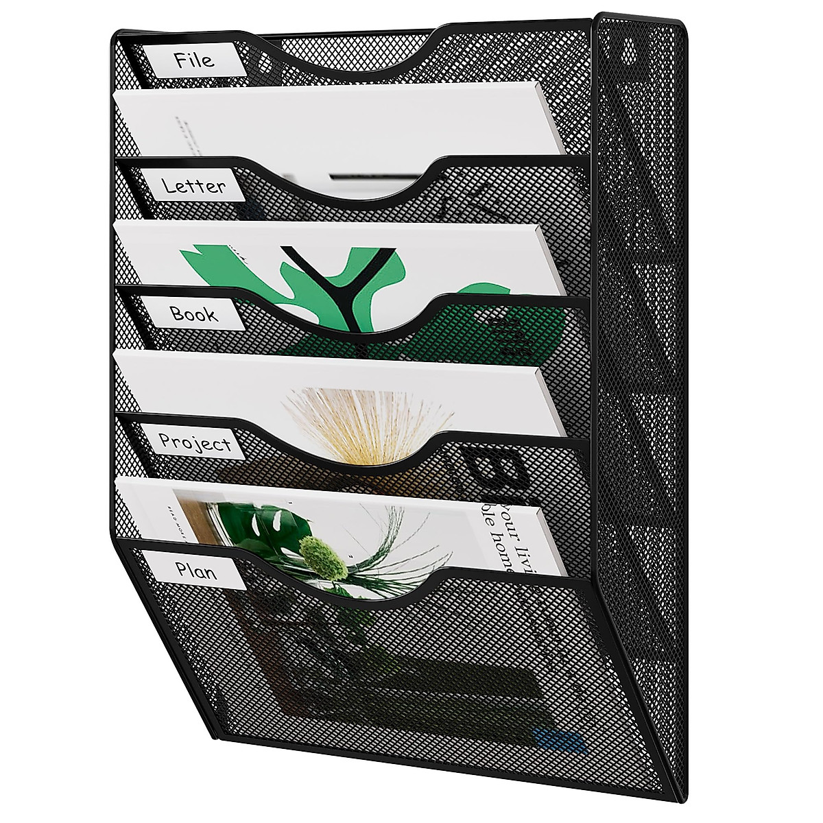 EasyPAG 5 Pockets Mesh Wall File Holder for Office & Home