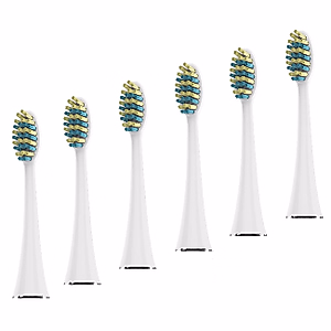 Voom Sonic Pro 7 Series Replacement Brush Heads Advanced Bristle Technology Soft Dupont Nylon Bristles Oral Care - White - 6 Count (Pack of 1)