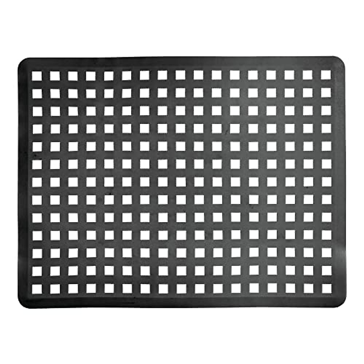 mDesign Decorative Kitchen Plastic Sink Protector Set, Quick Draining - Protect Surfaces and Dishes - Modern Slotted Design - Includes 1 Saddle, 2 Large Mats - Set of 3 - Black
