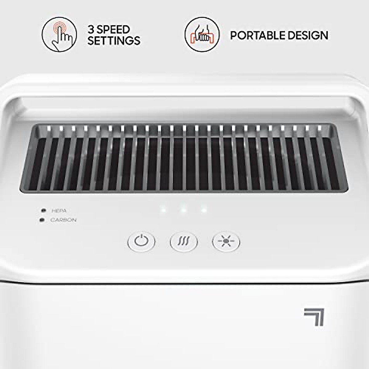 Sharper Image PURIFY 3 Air Cleaner with True HEPA Filtration, Night Light, for Home, Office, Bedroom