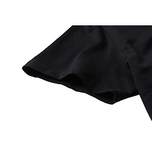 BLACKOO Funny T Shirt Graphic for Junior Cotton Women Tees Black Large