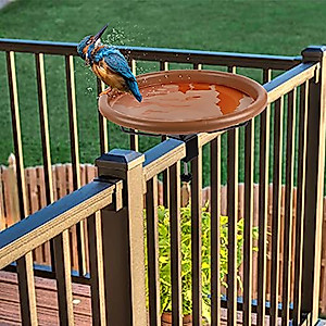 yosager Bird Bath Deck Bowl Spa Mount Bird Bath Unheated with Lightweight Detachable, Oriole Drinking Feeder, Adjustable Heavy Duty Sturdy Steel, Great for Attracting Birds