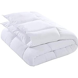 Utopia Bedding Comforter Duvet Insert - Quilted Comforter with Corner Tabs - Box Stitched Down Alternative Comforter (Queen, White)